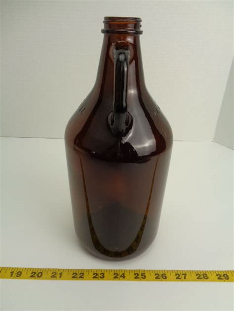 Amber Brown Glass Jug Growler Empty 64oz 12 Gallon 1 12 Mouth Ebay