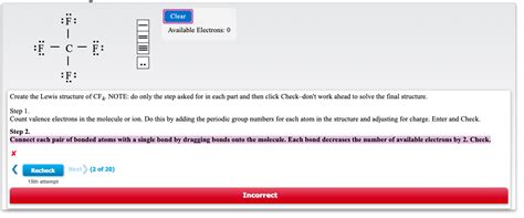 Solved Clear Available Electrons 0 F C F F Create The