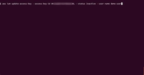 How To Remove The Access Key Of A User Using Aws Cli