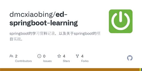 GitHub dmcxiaobing ed springboot learning springboot的学习资料记录以及关于springboot的项目实战