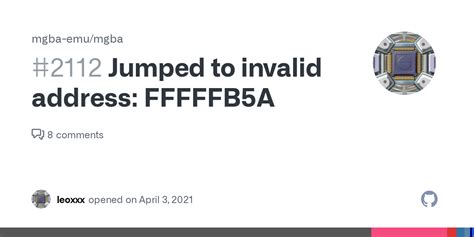 Jumped To Invalid Address FFFFFB A Issue Mgba Emu Mgba GitHub