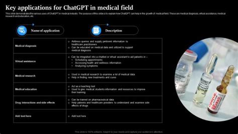 Key Applications For Chatgpt In Medical Field Regenerative Ai Ppt Example