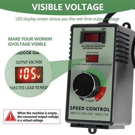 Ac 4000w Controller 110 120v 15a Motor Voltage Regulator Variable Speed Switch Electronic Fan