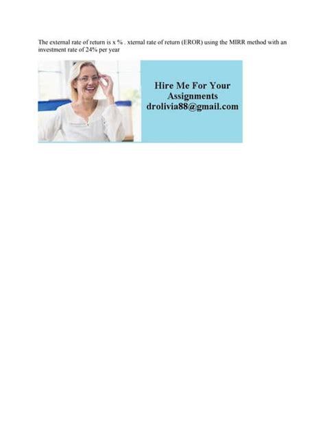 The External Rate Of Return Is X Xternal Rate Of Return Eror Usingpdf