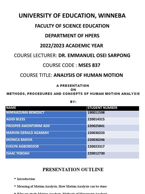 3 in 1 presentation on methods procedures and concepts of human motion