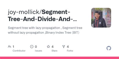 GitHub Joy Mollick Segment Tree And Divide And Conquer Segment Tree With Lazy Propagation