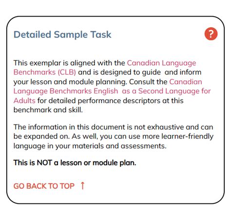 Example Of Detailed Sample Tasks Linc Guidelines