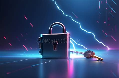 Data Protection Encryption Technology Concept Background Lock And Key