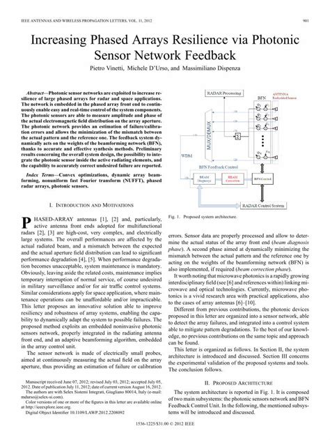 Pdf Increasing Phased Arrays Resilience Via Photonic Sensor Network Feedback Dokumentips