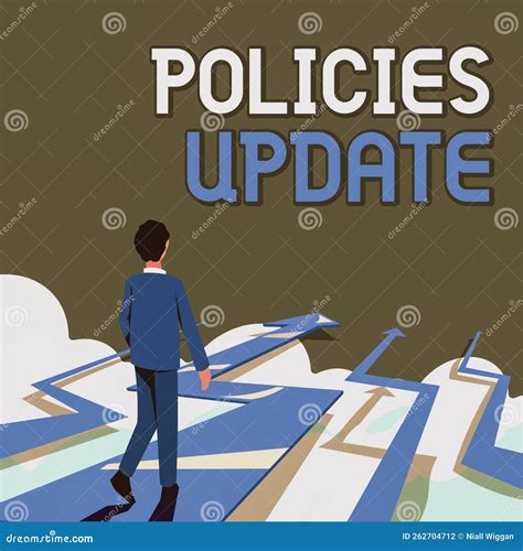 Sign Displaying Policies Update Internet Concept Act Of Adding New