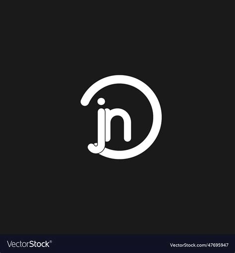 Initials Jn Logo Monogram With Simple Circles Vector Image