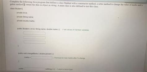 Solved Complete The Following Java Program That Defines A