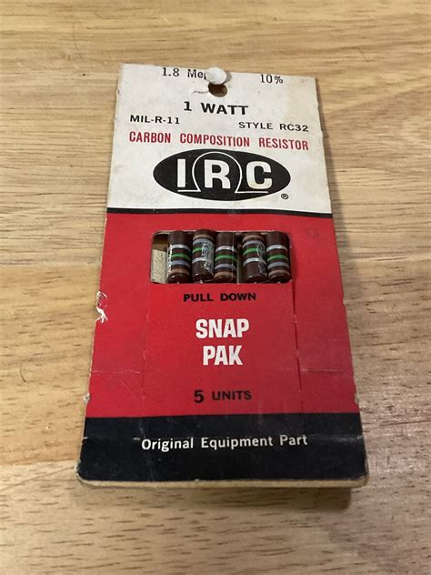 Vintage Nos Irc 1 8 Meg Resistor 1w Watt 10 Carbon Comp Mil R 11 Style Rc32 Ebay