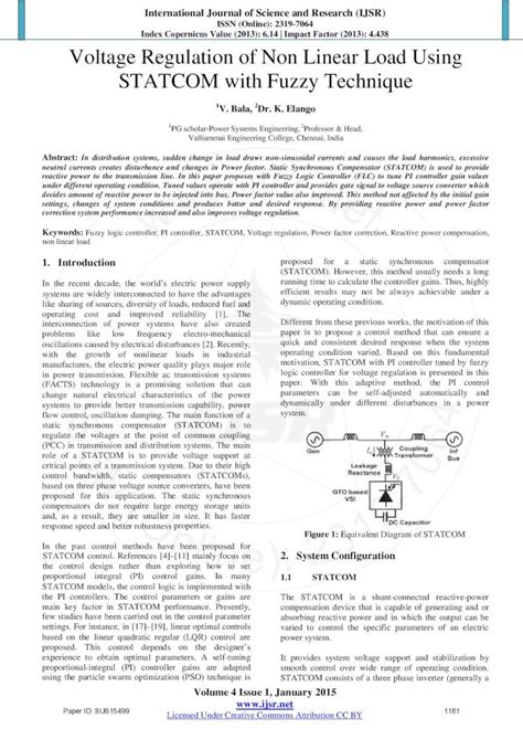 Pdf Voltage Regulation Of Non Linear Load Using Regulation Of Non