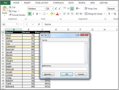 Selecting All Sheet Cells In Microsoft Excel 2010