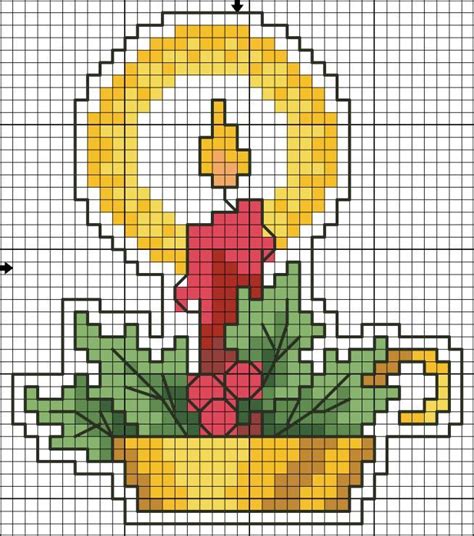 Christmas Candle Cross Stitch Pattern Cross Stitch Patterns