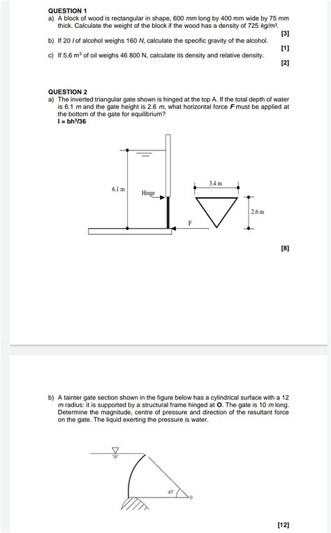 Solved QUESTION A A Block Of Wood Is Rectangular In Chegg