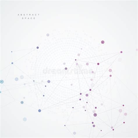 Abstract Polygonal Structure With Connecting Dots And Lines Stock