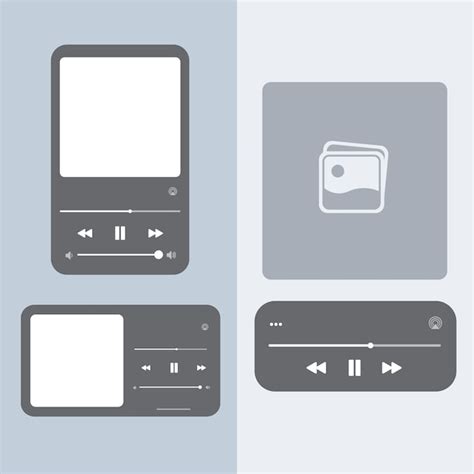 뮤직 플레이어 Ui 키트 프리미엄 벡터