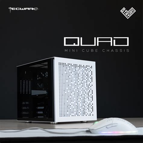 Tecware Quad TG MATX Casing Mini Tower Gaming Cube WHITE CLEAR STOCK Shopee Malaysia