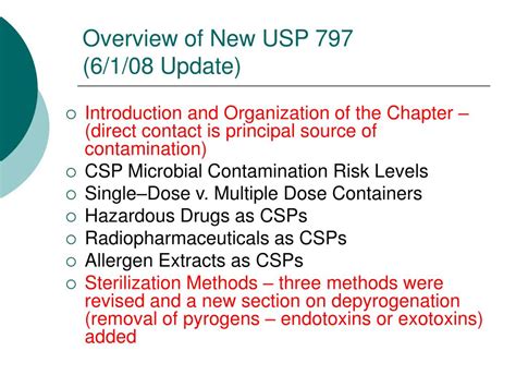 Ppt Summary Of Usp 797 For Compounding Sterile Preparations Powerpoint Presentation Id 261020