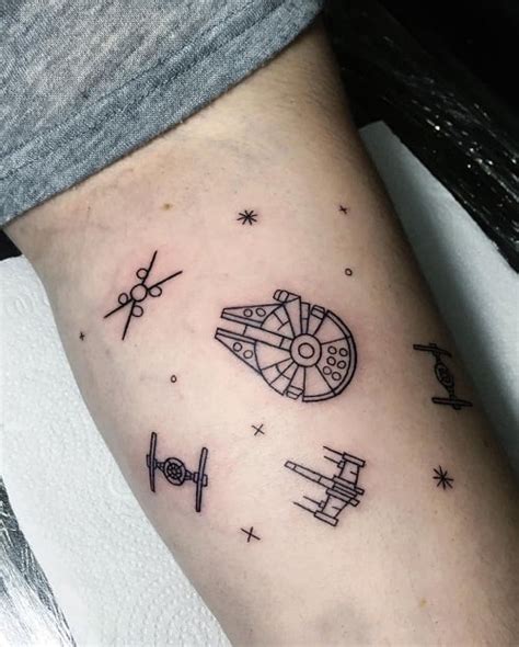 Line Drawing Simple Star Wars Tattoos