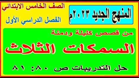 18 درس السمكات الثلاث كليلة ودمنة الصف الخامس الابتدائي الترم الأول