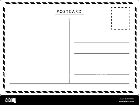 A Classic Air Mail Style Travel Postcard Back View With Copy Space In Line Art Style Vector