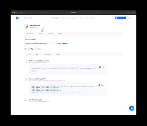 Getting Started Formcarry Documentations