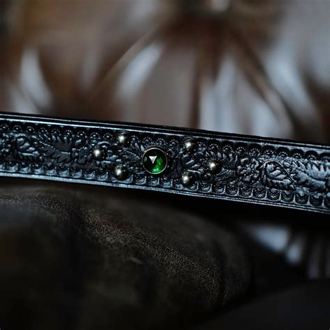 Codina X Brogue Floral Embossed Jewels Studded Belt Brogue