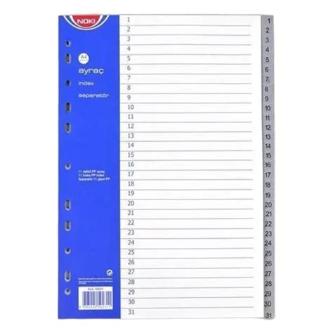Document Divider Noki 1 31 White 1 Pack Megatek