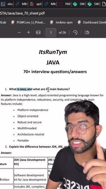 comment “runtym” for 70 java sheet interview oopsconcept coding
