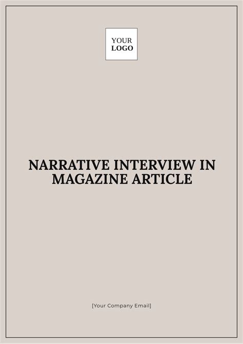 Free Narrative Interview In Magazine Article Template To Edit Online