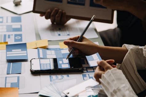 Premium Photo Close Up Ux Developer And Ui Designer Use Augmented Reality Brainstorming About