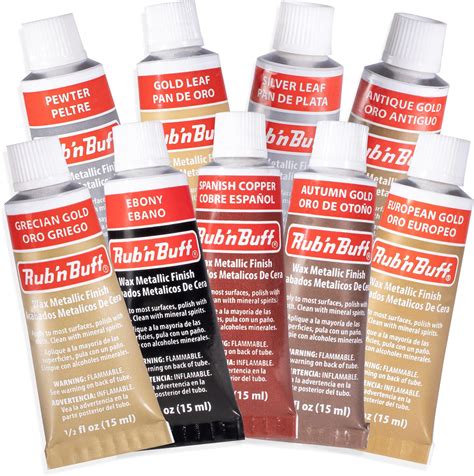Amaco Rub N Buff Wax Metallic Finish 9 Color Kit Antique Gold