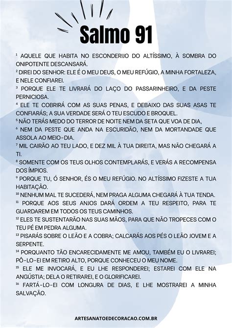 Salmo 91 Para Imprimir 11 Imagens Grátis