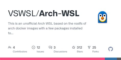 Github Vswslarch Wsl This Is An Unofficial Arch Wsl Based On The