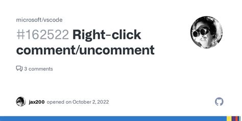 Right Click Comment Uncomment Issue Microsoft Vscode GitHub