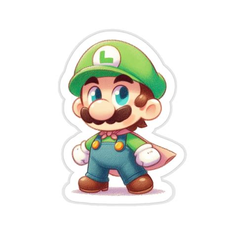 Chibi Luigi With Cape Vinyl Sticker Etsy