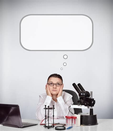 Premium Photo Female Scientist Thinking