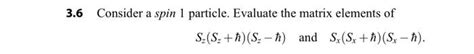 solved 6 consider a spin1 particle evaluate the matrix