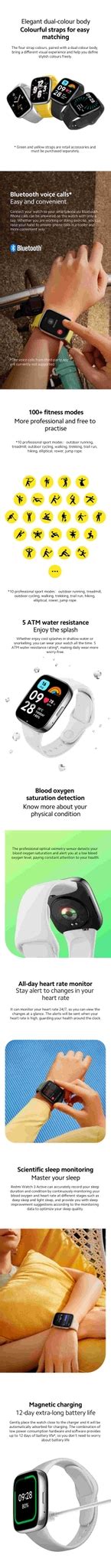 Xiaomi Mi Watch 3 Active Montre Connectée Appel Bleutooth Moniteur D
