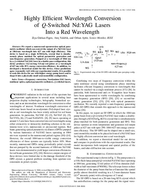 Pdf Highly Efficient Wavelength Conversion Of Q Switched Ndyag