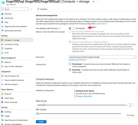パブリックプレビュー Azure SQL Database で無料枠が適用出来るようになったので使ってみた DevelopersIO