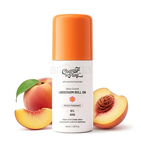 Chemist At Play Underarm Roll On Peach Fragrance With 5 Ahas