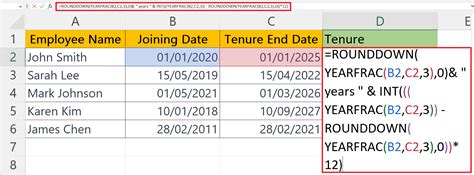 How To Calculate Tenure In Years And Months In Microsoft Excel