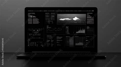 Modern Laptop Displaying Data Analytics Dashboard With Graphs Charts And User Interface Design