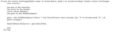 Resolved Search Using Textbox In Datagrid Vbforums