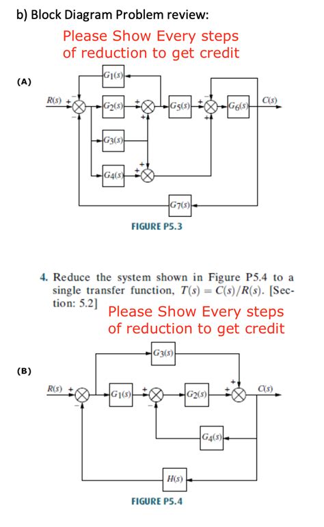 Solved B Block Diagram Problem Review Please Show Every Chegg Com