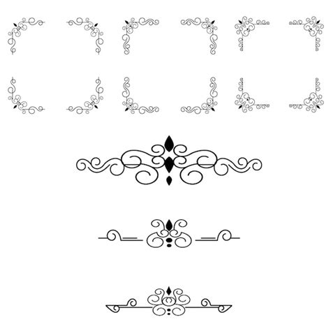 Premium Vector Classic Ornament Frame Vintage Border Set Premium Vector